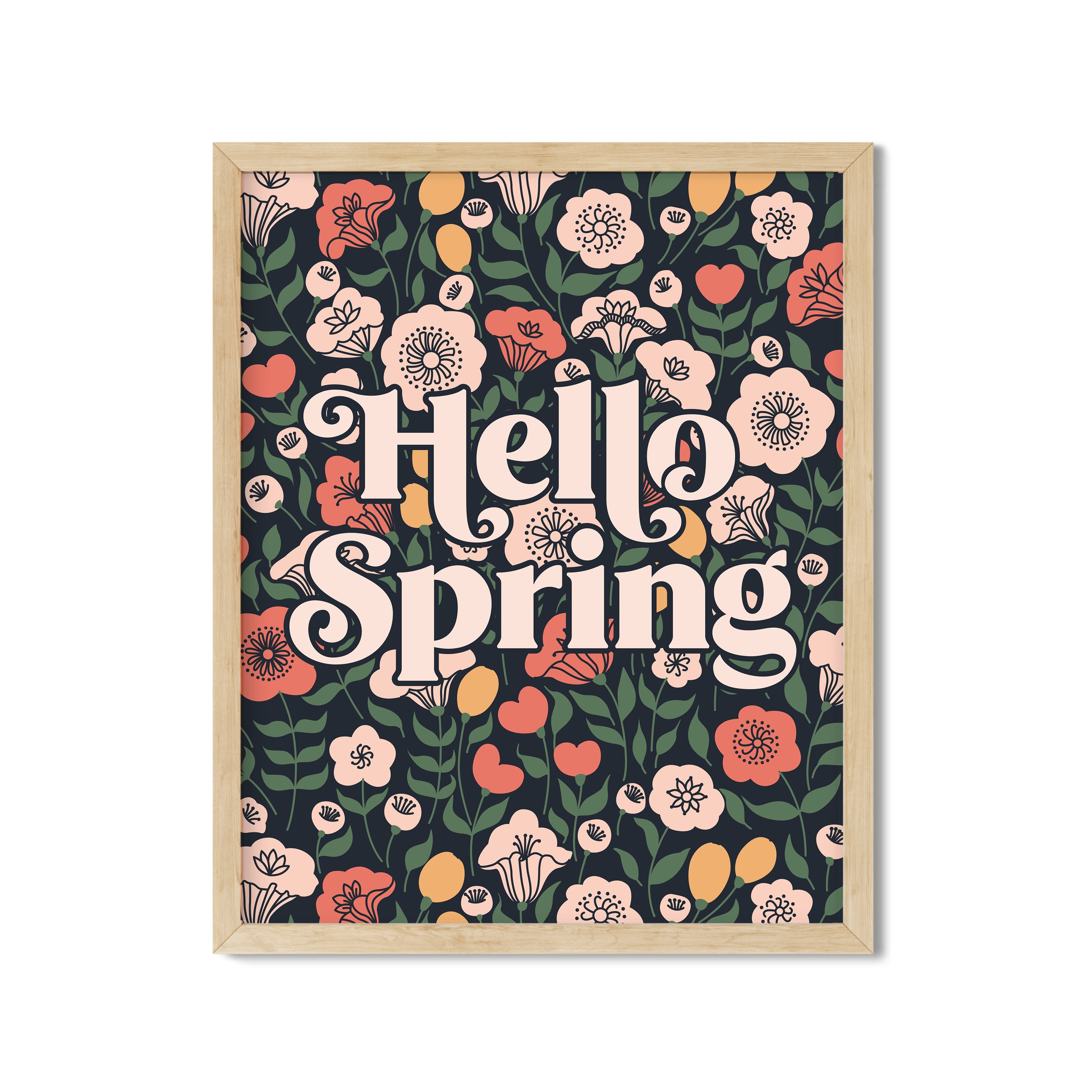 Hello Spring Printable Wall Art Spring Decor Spring Flowers - Etsy