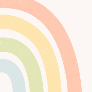 Pastel Rainbow Digital Download, Nursery Kids Room Playroom Wall Art ...