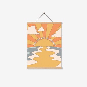 The Future is Bright Digital Download, Sun Rays Spring Summer Wall Art ...