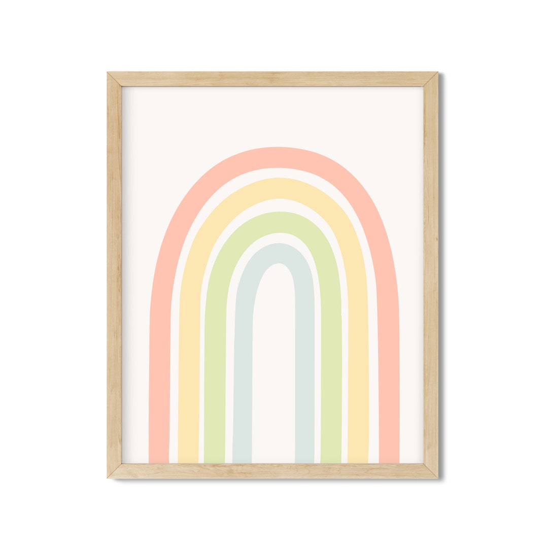Pastel Rainbow Digital Download, Nursery Kids Room Playroom Wall Art ...