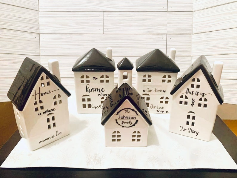 Ceramic Lighted Houses - Etsy