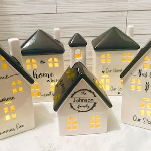 Ceramic Lighted Houses - Etsy