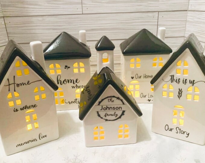 Ceramic Lighted Houses - Etsy