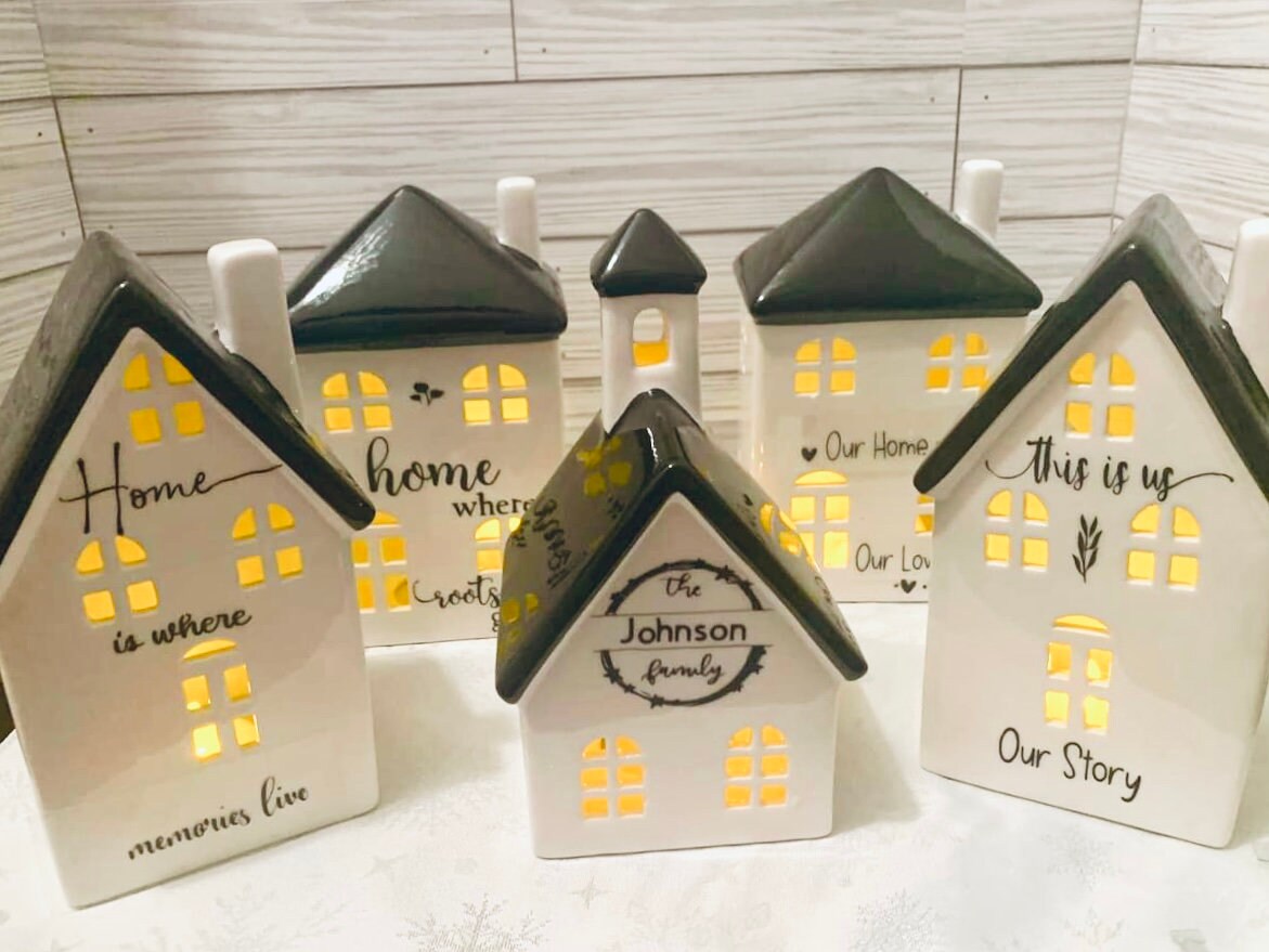 Ceramic Lighted Houses - Etsy