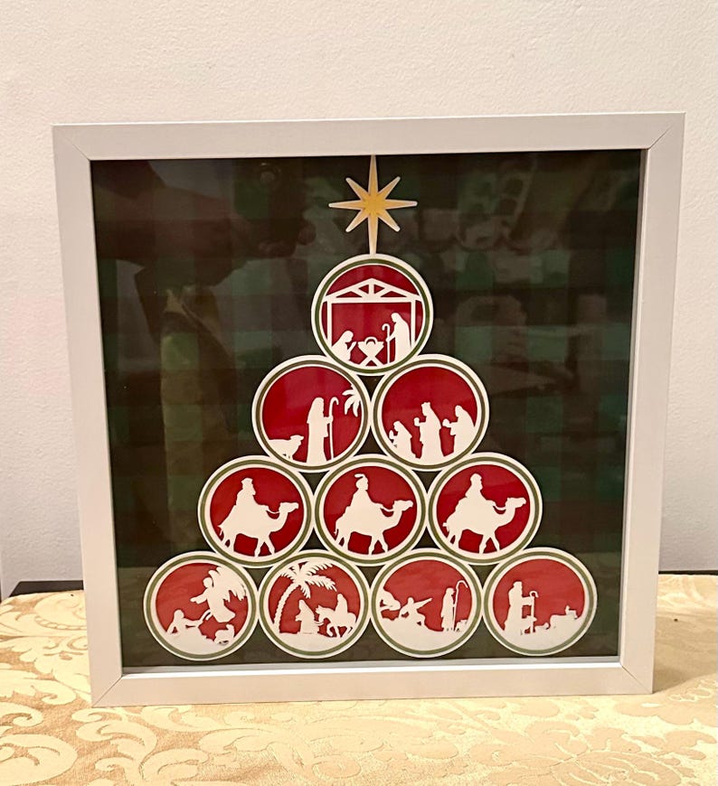 Framed 3 D Nativity Tree - Etsy