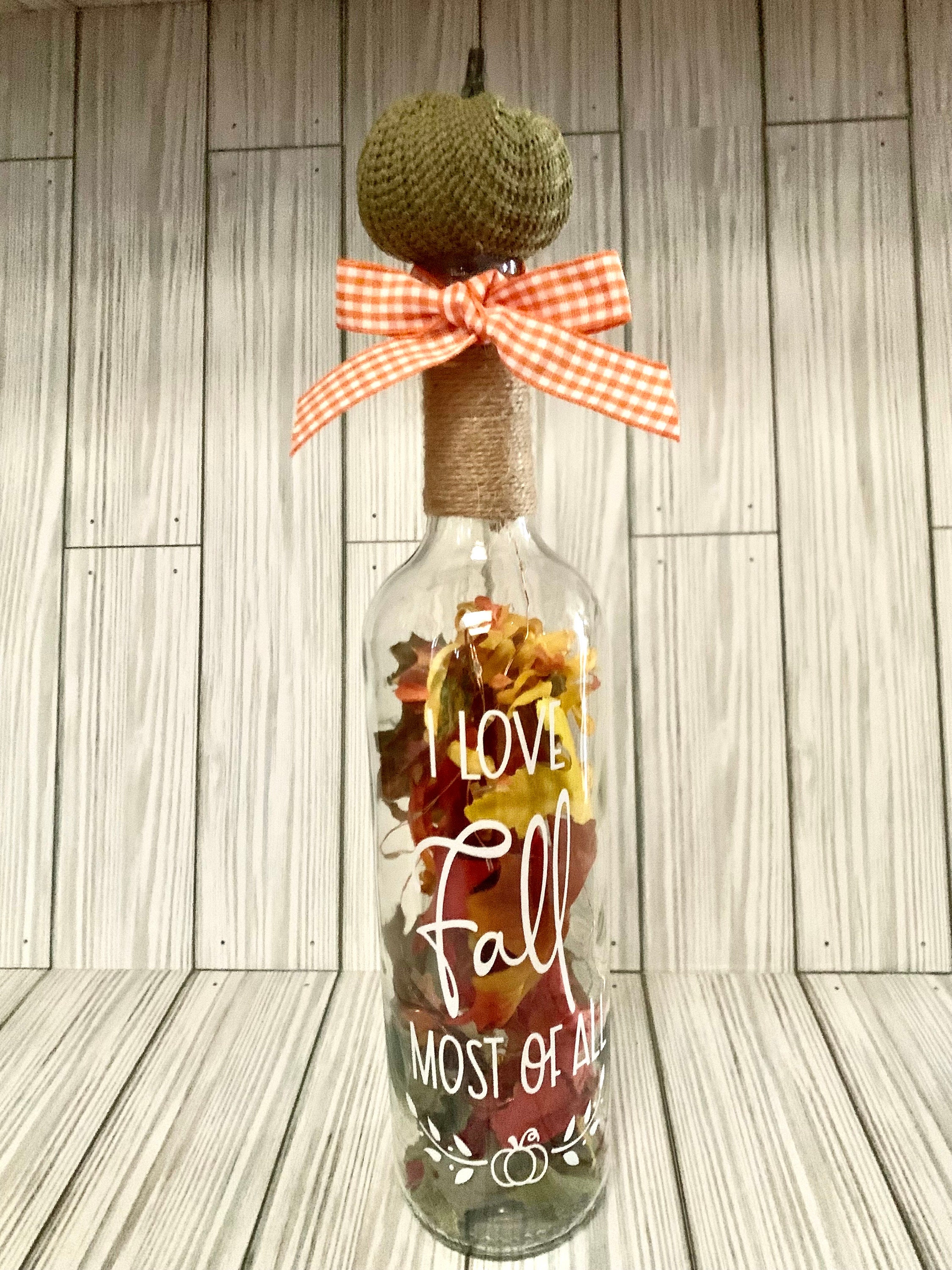 Fall Themed Lighted Wine Bottles - Etsy