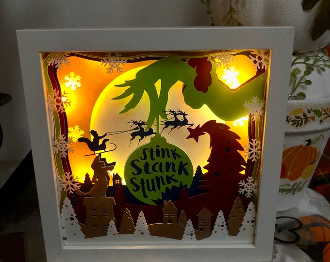 Grinch Shadow Box - Etsy