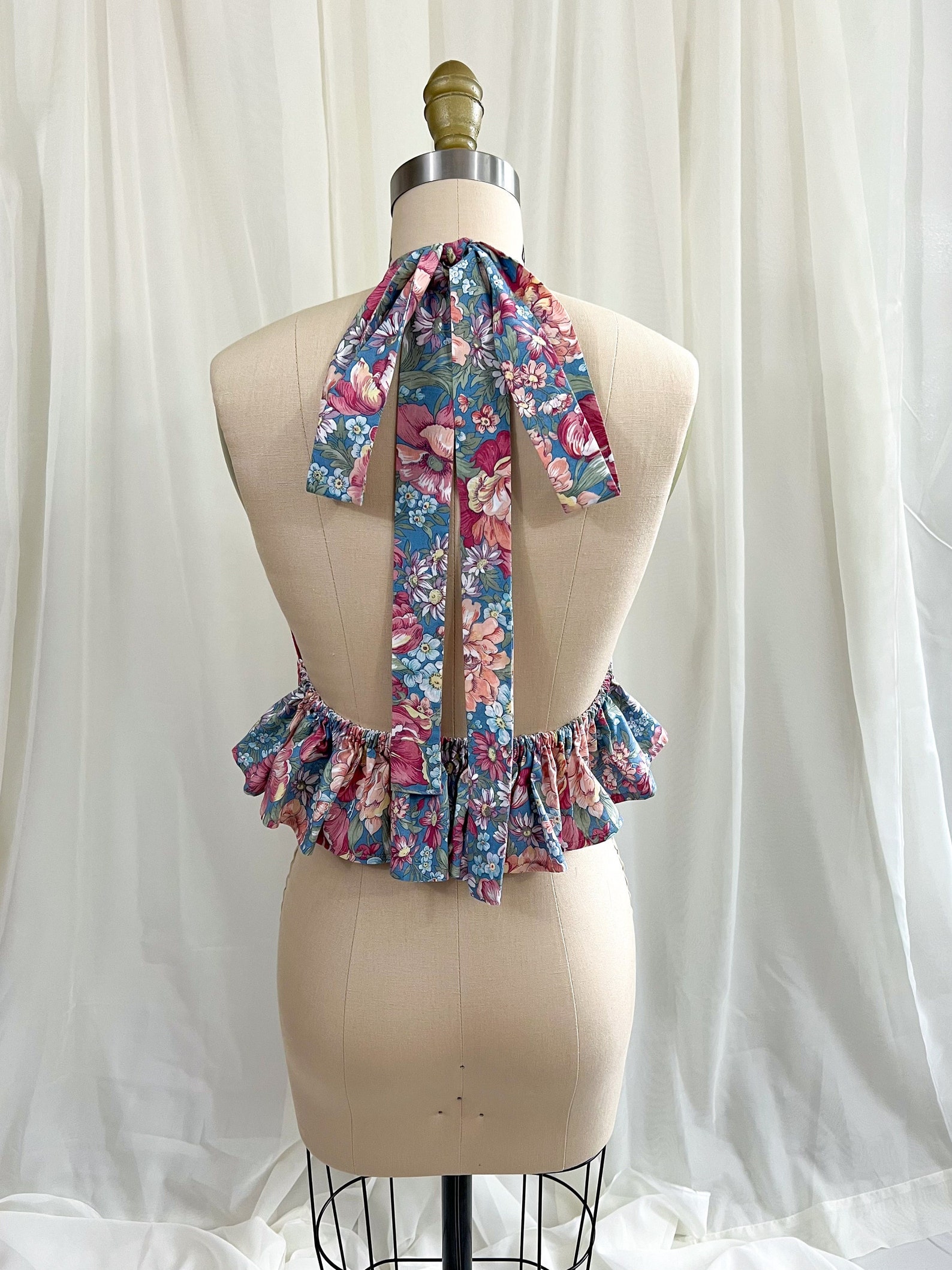 Ruffle Halter Top. Bows. Handmade. XS/S. - Etsy