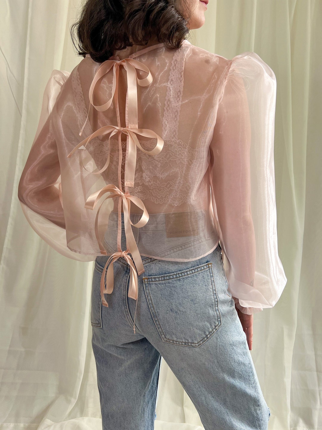 Puff Sleeve Sheer Top. Handmade. Made to Order. XS-2X. - Etsy