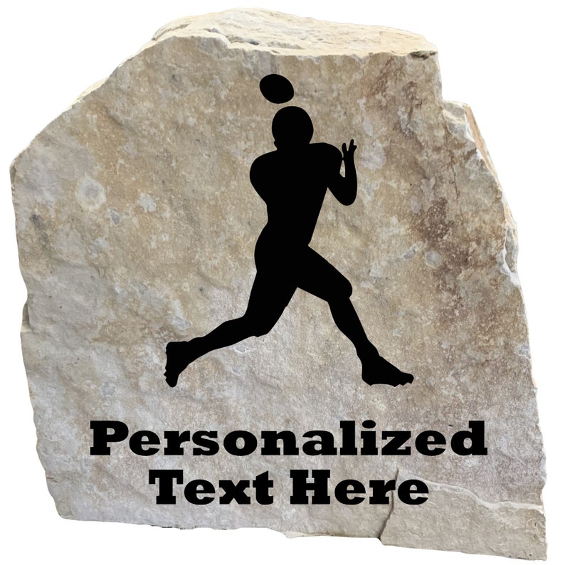 Personalized Football Stone, Engraved Limestone Decor - Etsy