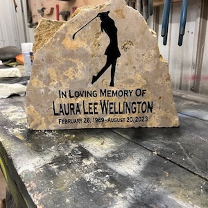 Golf Memorial Stone, Personalized Memorial Rock, in Memory of Golf ...