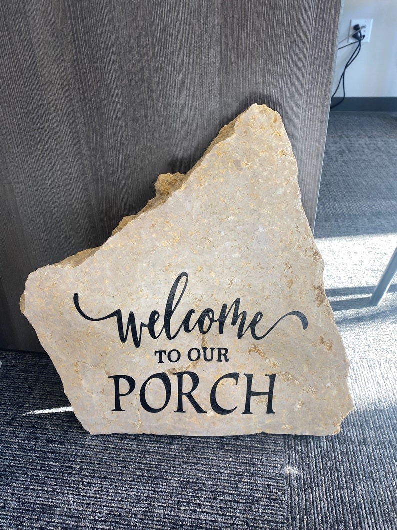 Welcome to Our Porch Engraved Rock, Porch Party Decor, Outdoor Party ...