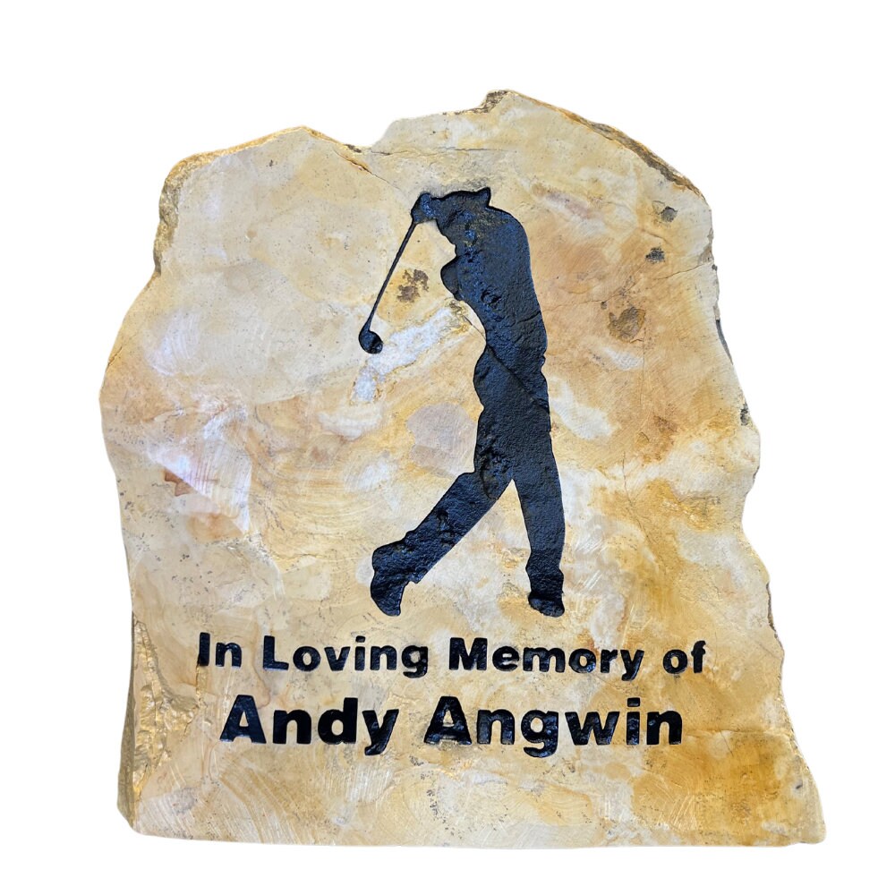 Golf Memorial Stone, Personalized Memorial Rock, in Memory of Golf ...