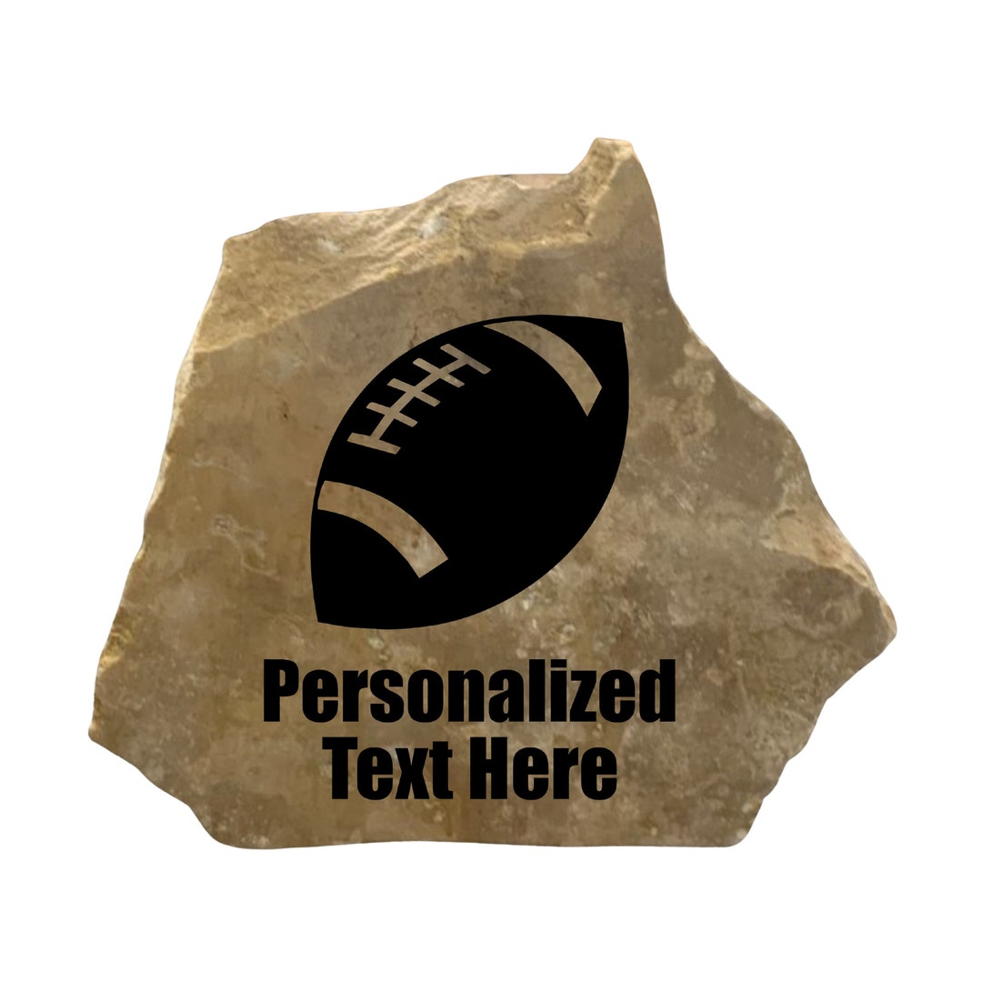 Personalized Football Stone, Engraved Limestone Decor - Etsy