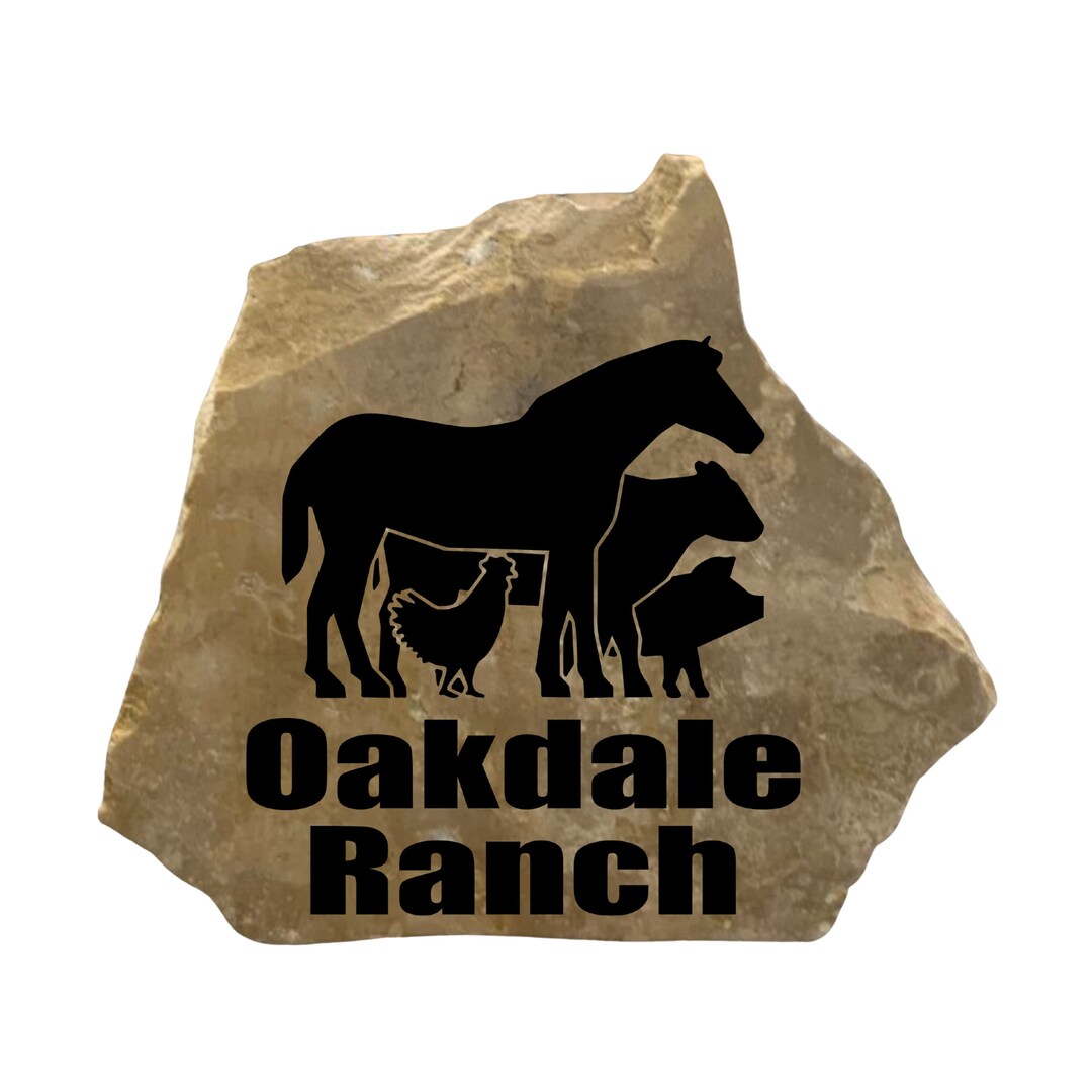 Custom Ranch Sign Engraved Rock, Horse Farm Sign, Family Farm Sign ...