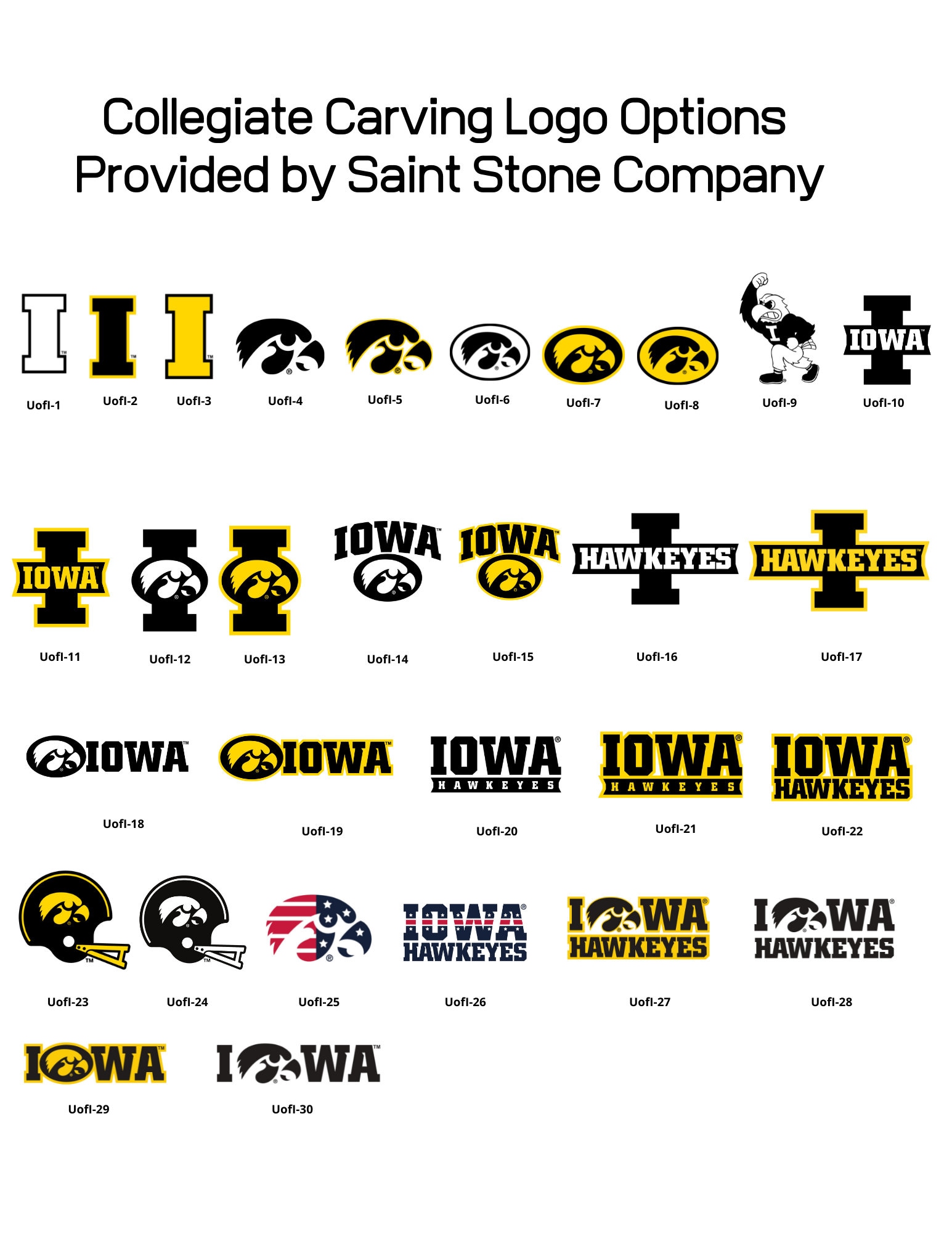 University of Iowa Logo Engraved Stone, Iowa Hawkeyes Gift, Gift for ...
