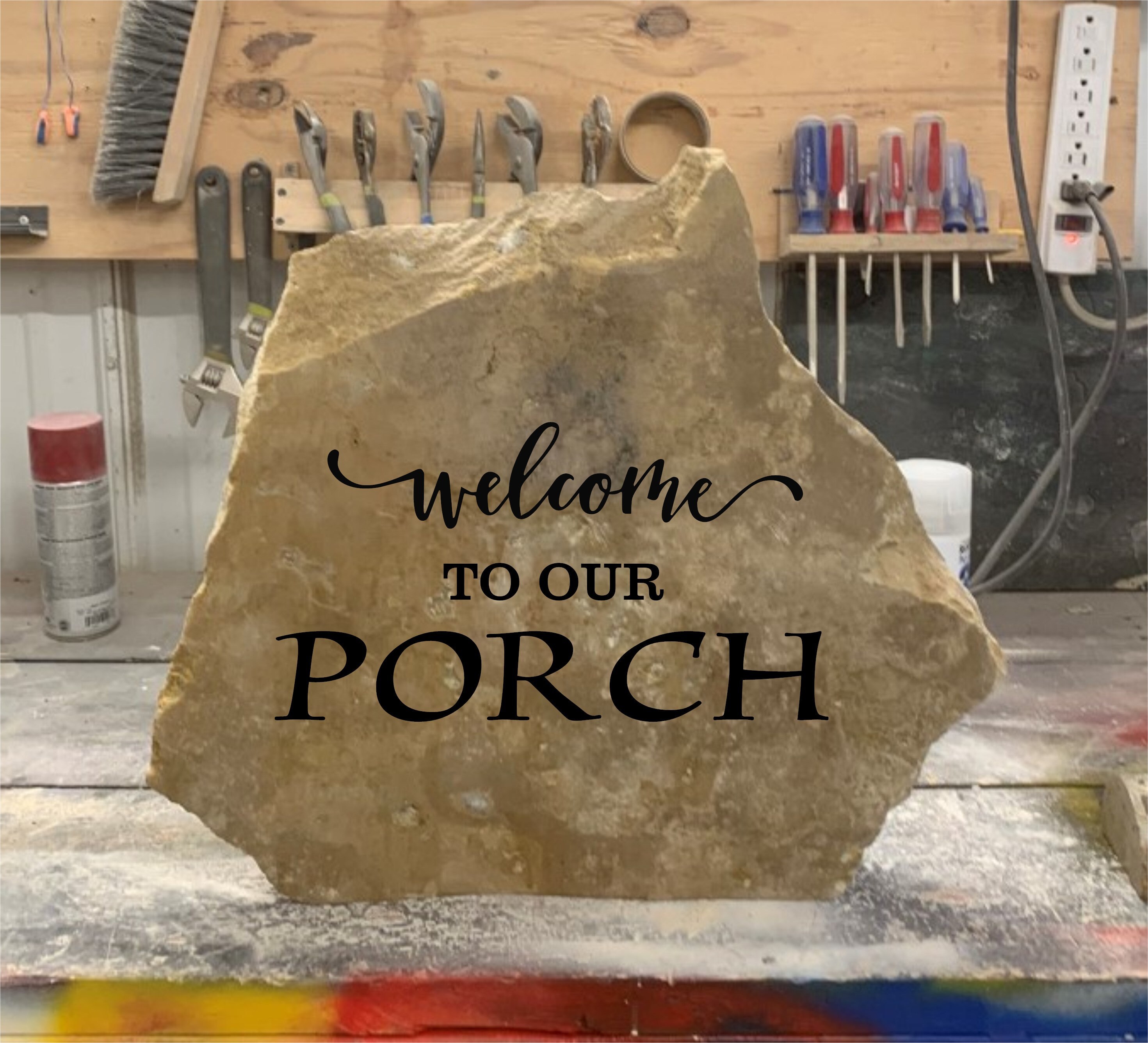 Welcome to Our Porch Engraved Rock, Porch Party Decor, Outdoor Party ...
