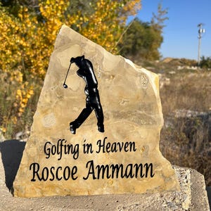 Golf Memorial Stone, Personalized Memorial Rock, in Memory of Golf ...