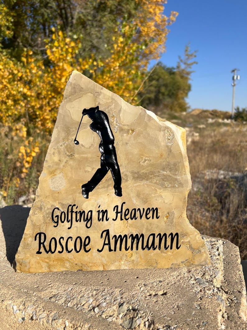 Golf Memorial Stone, Personalized Memorial Rock, in Memory of Golf ...