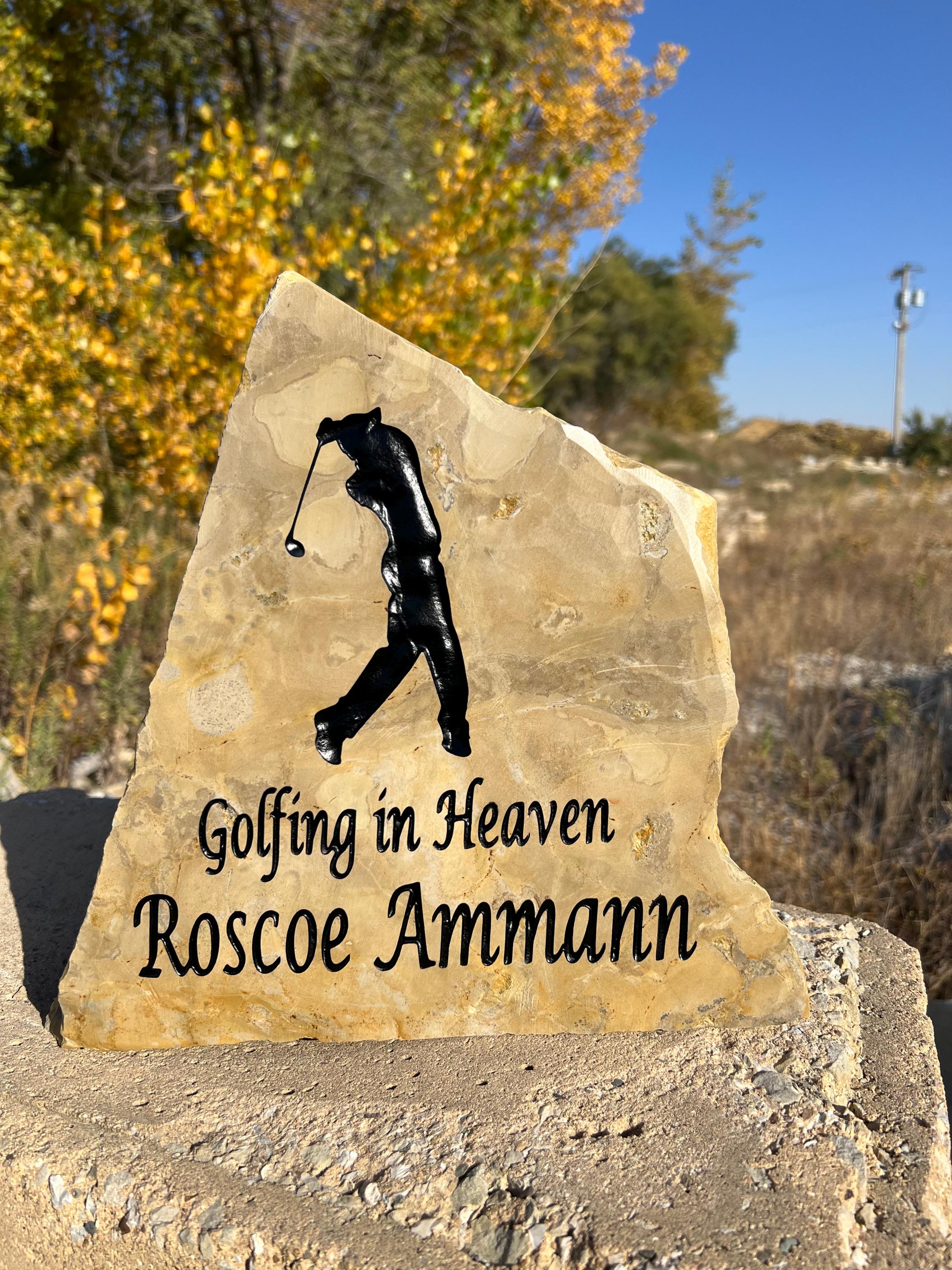 Golf Memorial Stone, Personalized Memorial Rock, in Memory of Golf ...