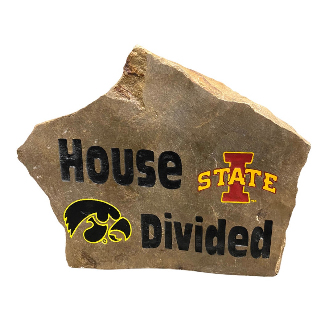 House Divided Iowa Hawkeyes and Iowa State Cyclones, Engraved Rock ...