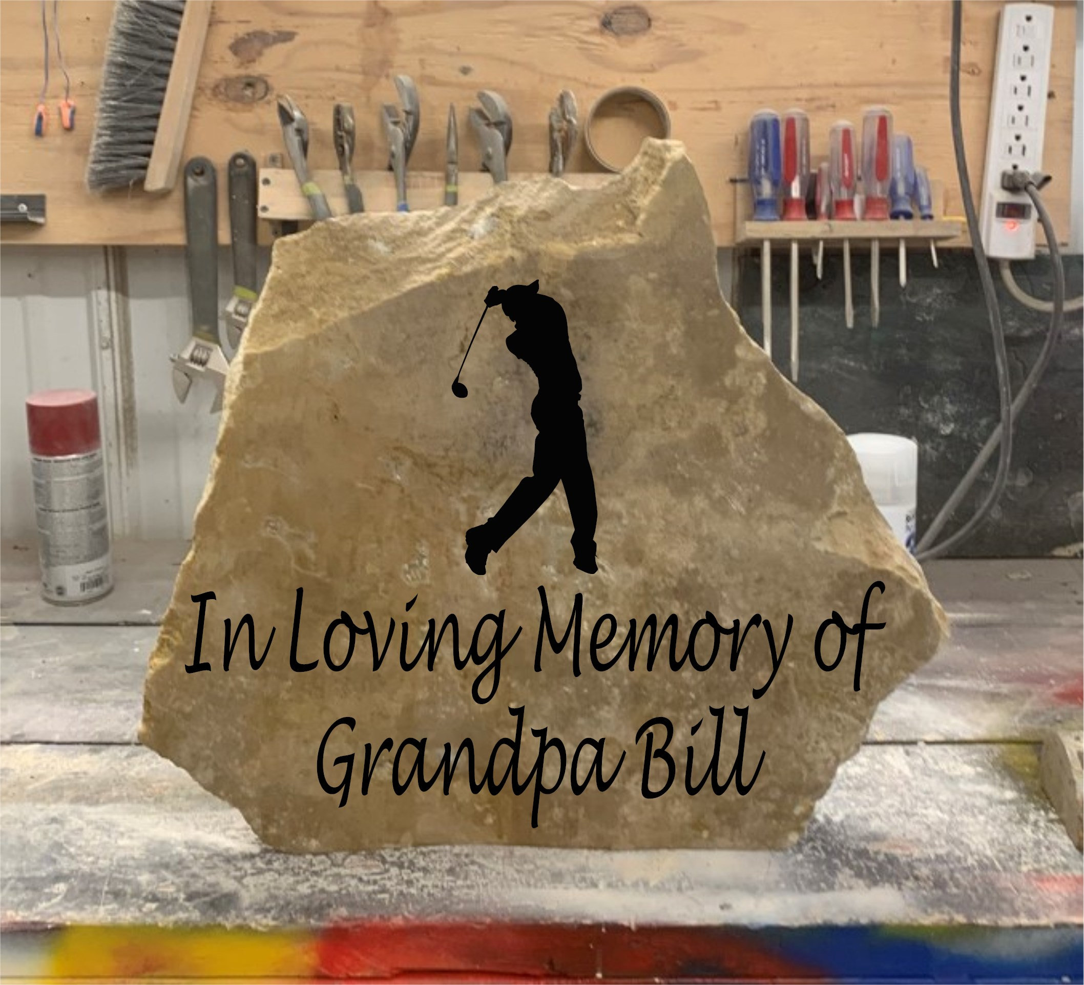 Golf Memorial Stone, Personalized Memorial Rock, in Memory of Golf ...