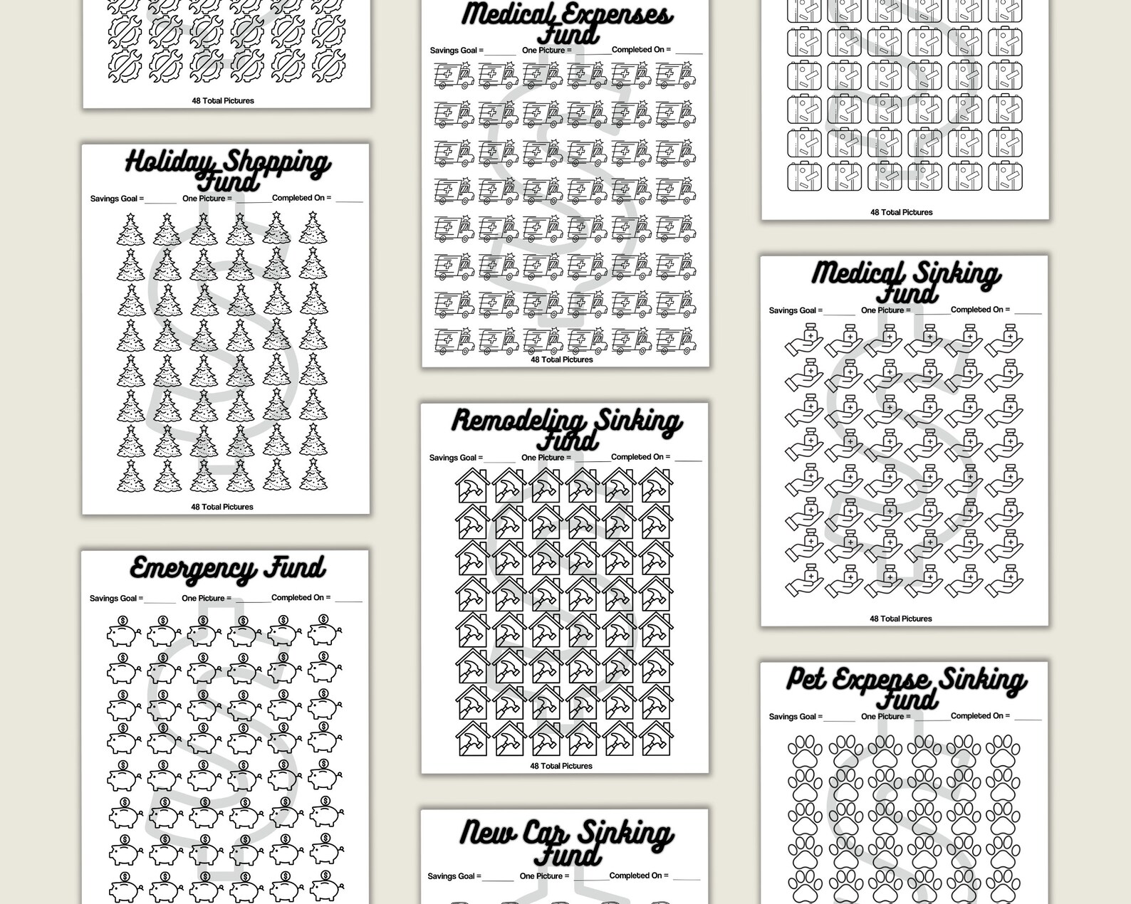 Savings Goal Tracker, Savings Goal Coloring Sheets Printable, Sinking ...