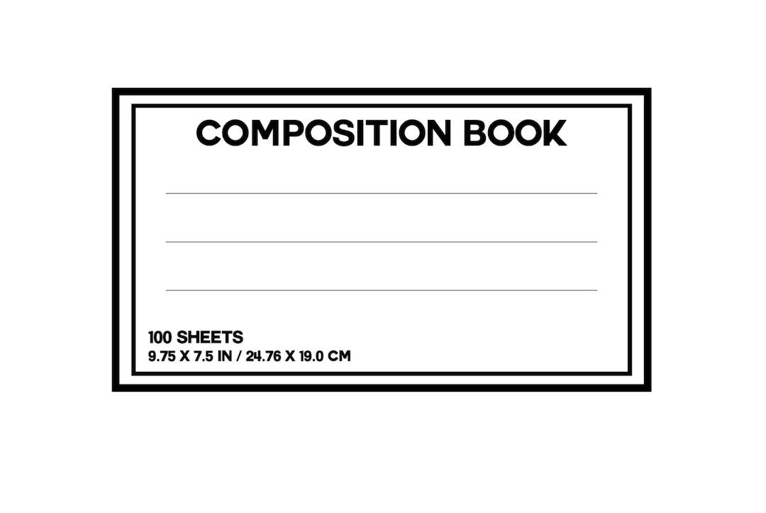 Composition Book Notebook Label SVG - Etsy