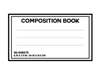 Composition Book SVG / Notebook Label Template - Etsy