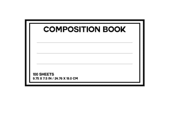 Composition Book Notebook Label SVG | Etsy