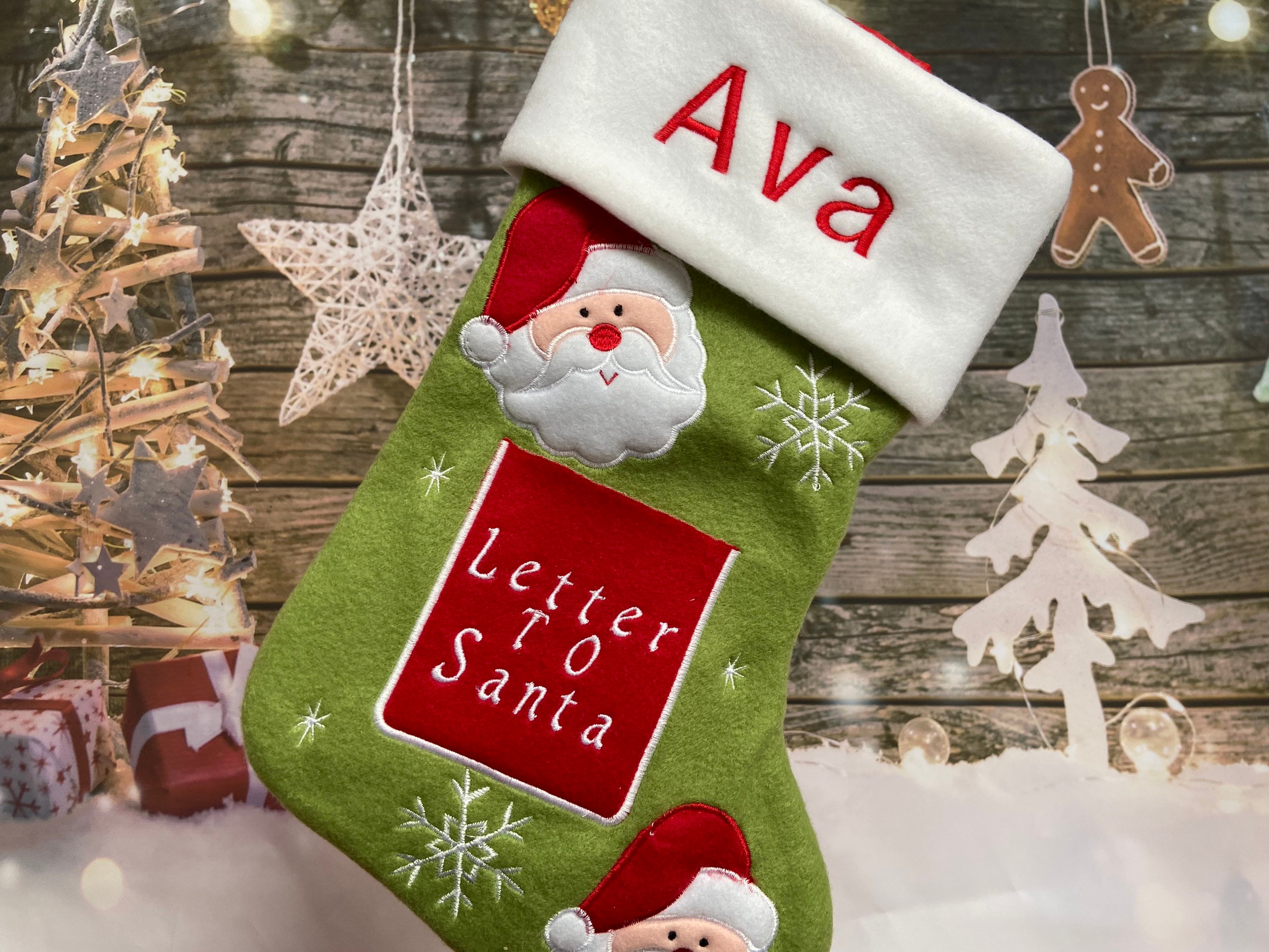 Personalized Christmas Stocking Santa Stocking Christmas | Etsy