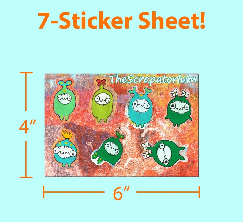 Sprout Monsters Sticker Sheet - Etsy