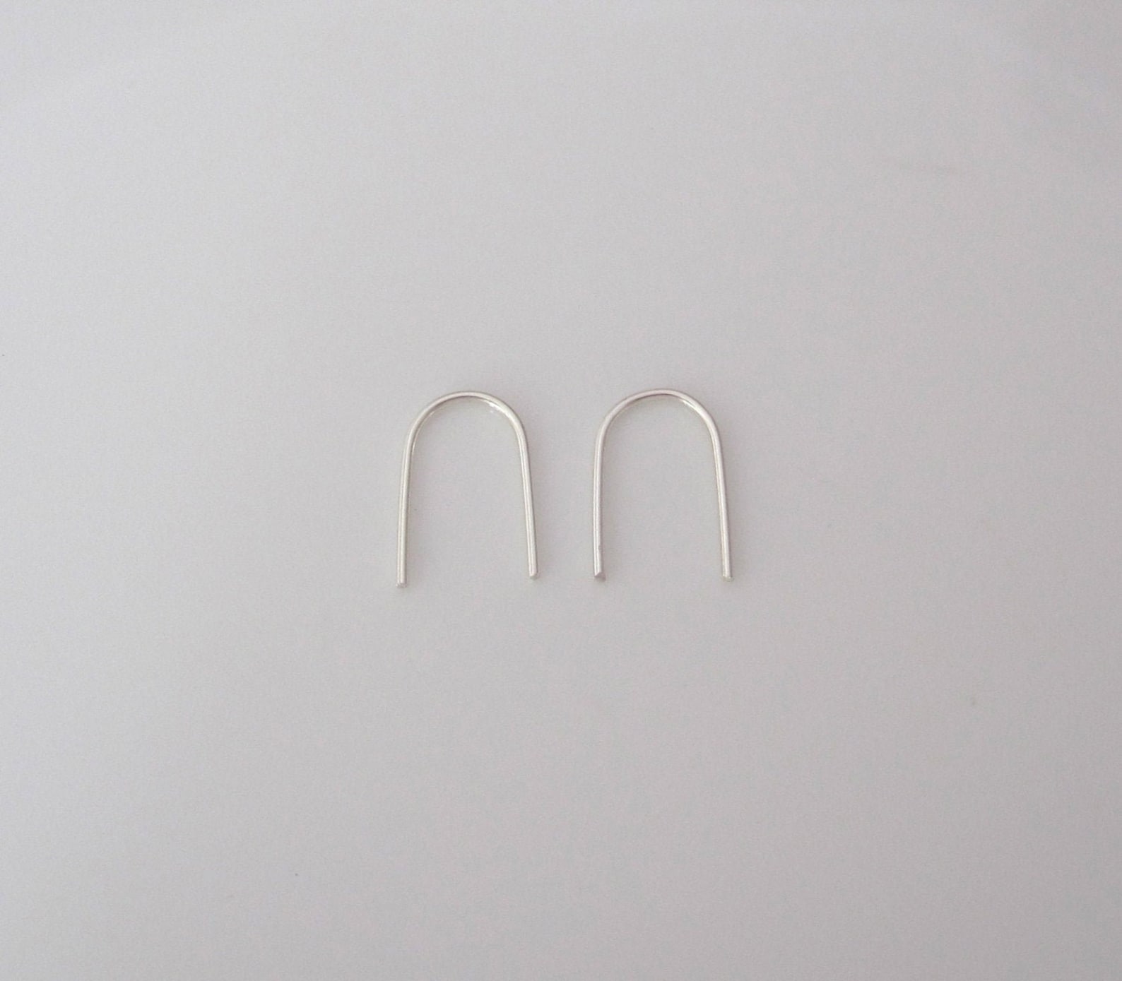 ARC ARCH U Sterling Silver, Yellow or Rose Gold Wire Small Open Hoops ...