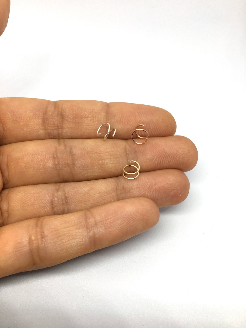 One Double Hoop Nose Ring Earring Hoop Piercing 22g Solid - Etsy