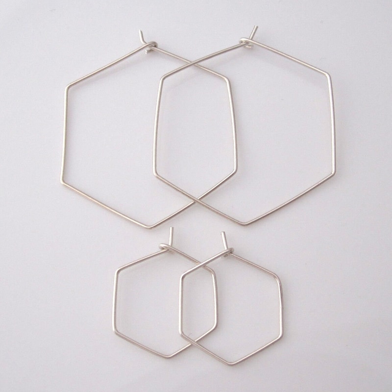 Hexagon Hoop - Etsy