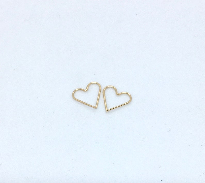 Single or a pair of small 12mm HEART sterling silver or yellow | Etsy