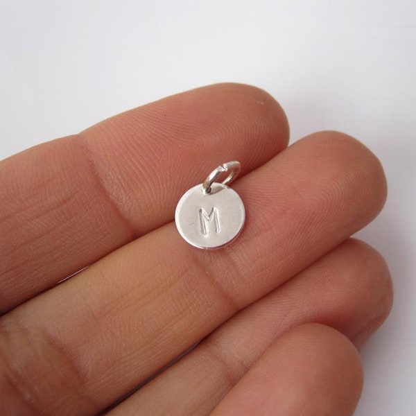 Round Initial Charm - Etsy