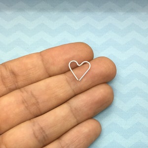Single or a Pair of Small 12mm HEART Sterling Silver or Yellow or Rose ...