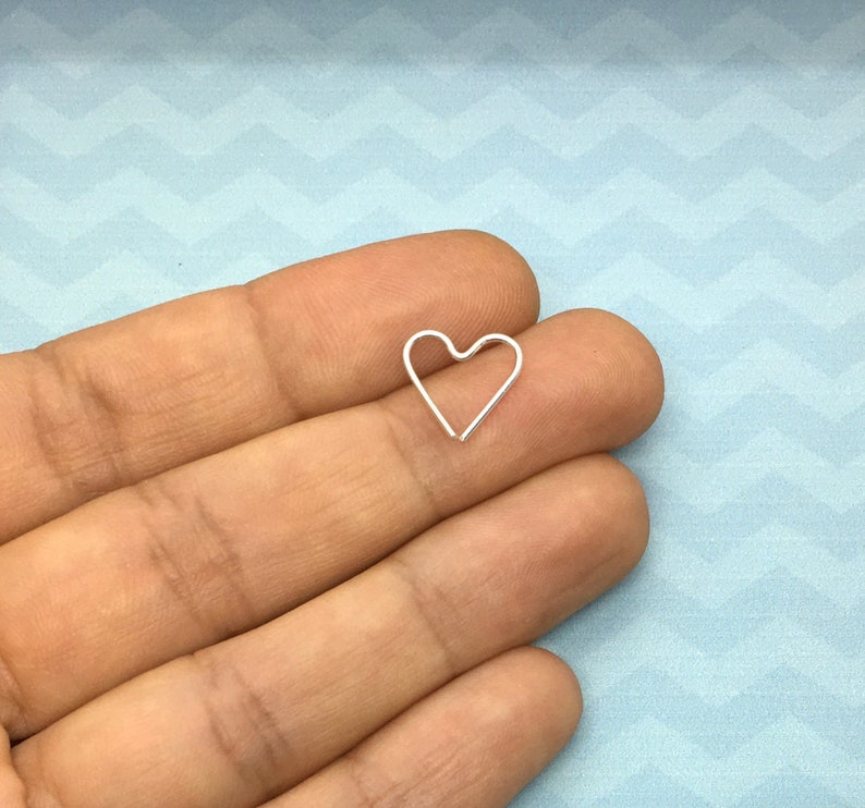 Single or a pair of small 12mm HEART sterling silver or yellow | Etsy