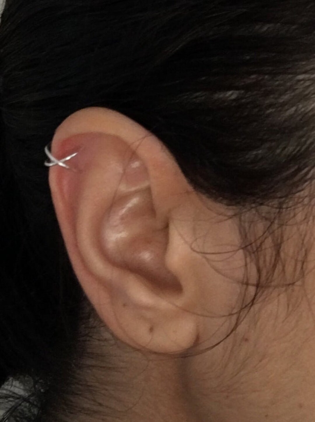 Criss Cross Wire Ear Cuff, Fake No Piercing Cuff, Cartilage Cuff in ...