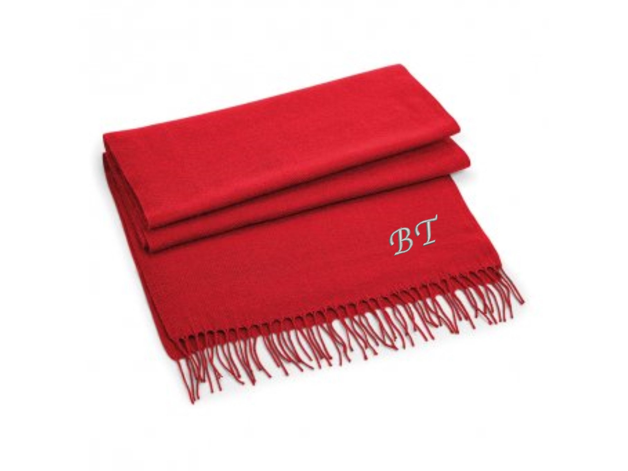 Embroidered Personalised Scarf With Initial or Name Monogram - Etsy UK