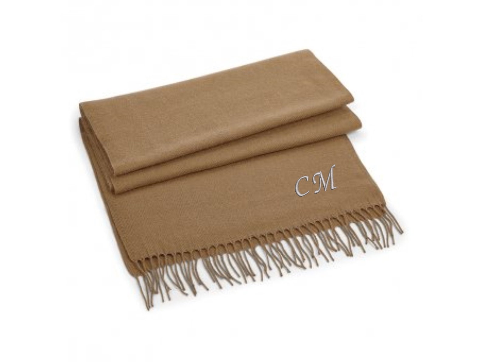 Embroidered, Personalised Scarf With Initial or Name, Monogram Tassel ...