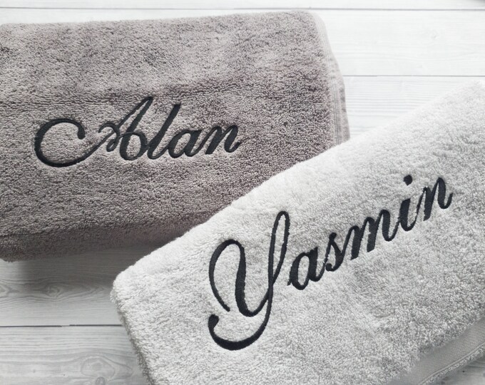 Personalised Embroidered Towel With Single Name, Home Gift, Bath Towel ...