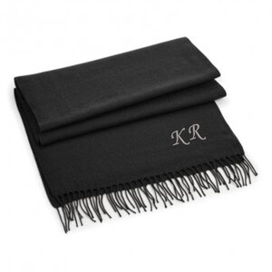 Embroidered, Personalised Scarf With Initial or Name, Monogram Tassel ...