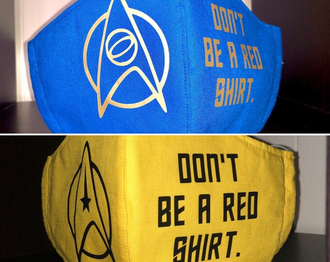 Star Trek-inspired Cotton Face Mask W/ Filter Pocket & Optional Nose ...