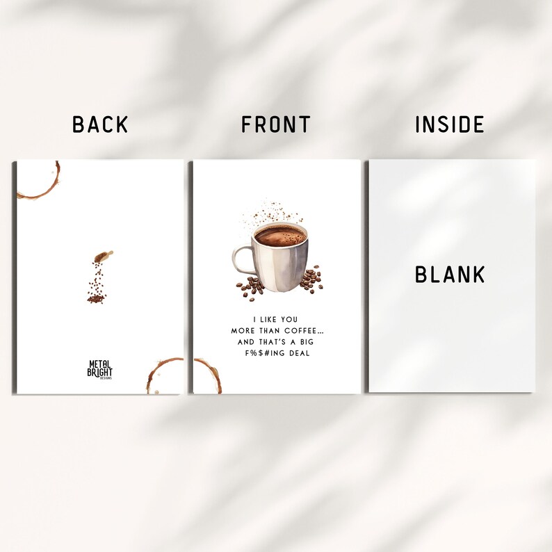 Funny Coffee Lover Printable Card, Digital Cards, Humorous 5x7 Digital ...