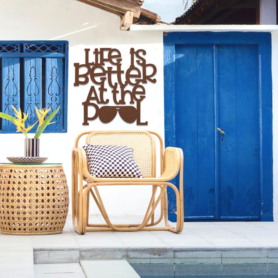 Metal Pool Sign: Powder Coated Steel, Outdoor Decor - Etsy