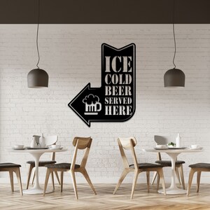 Ice Cold Beer Metal Sign | Pub Sign | Home Bar Sign | Cheers and Beers ...