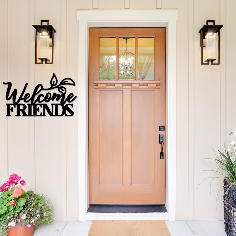 Welcome Friends Metal Sign | Welcome Metal Sign | Laser Cut Metal Sign ...