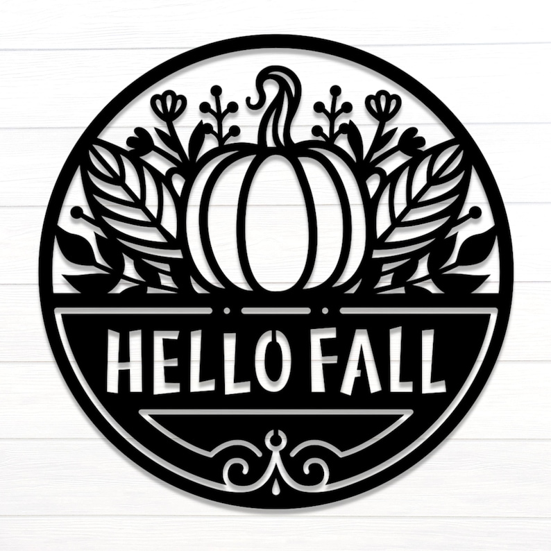 Hello Fall | Fall Metal Sign | Fall Wall Art | Hello Fall Door Hanger ...